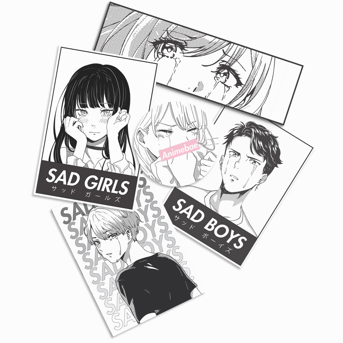 Sad Stickers 5 Pack – Animebae