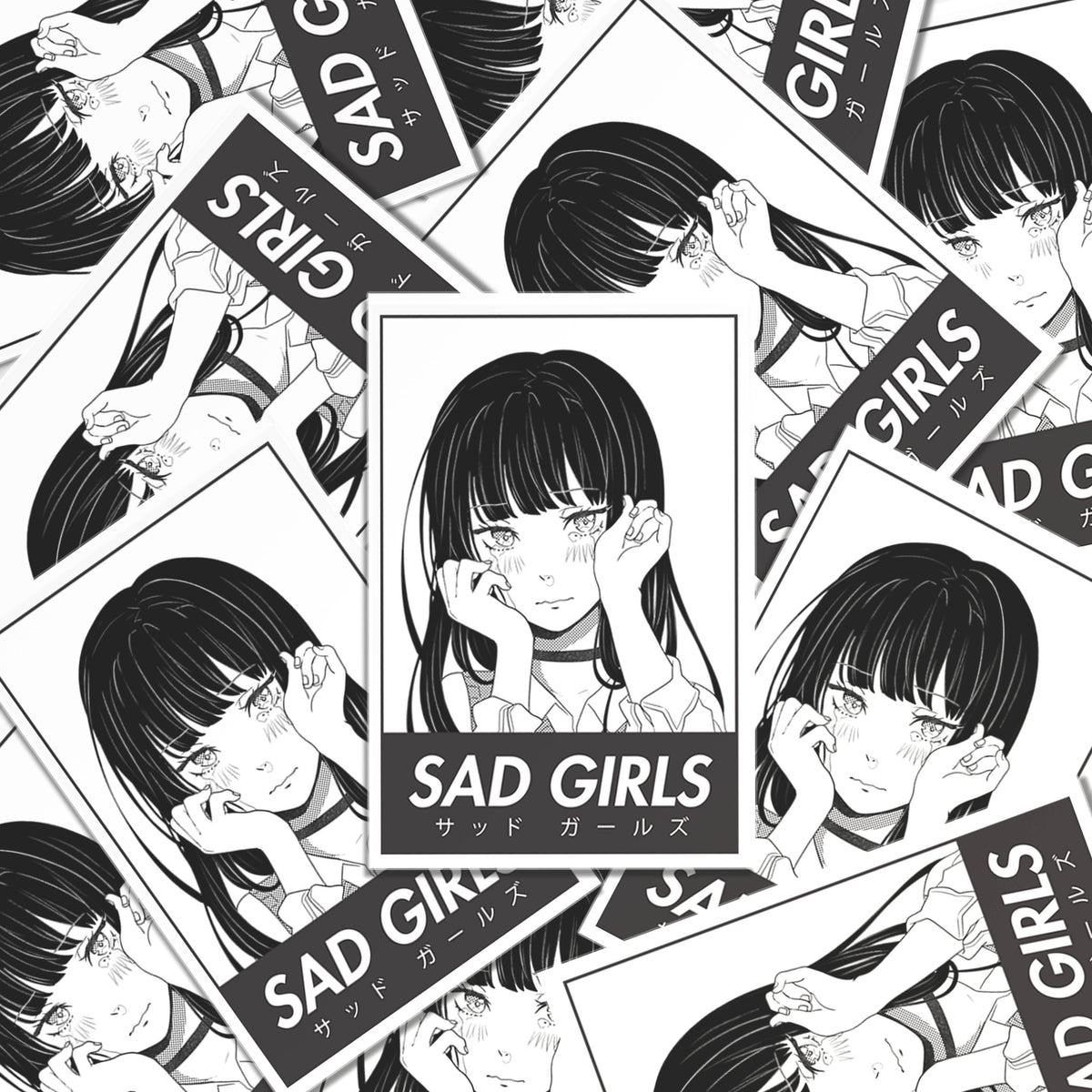 Sad Girls Choker Sticker | ANIMEBAE – Animebae